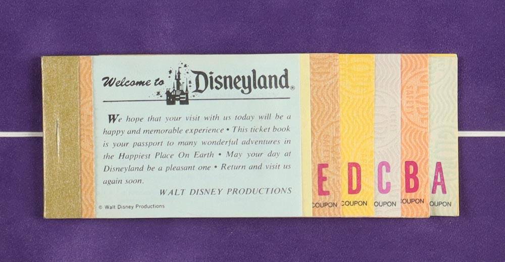 Disneyland Custom Framed Ceramic Dish Display with Vintage Ride Ticket ...