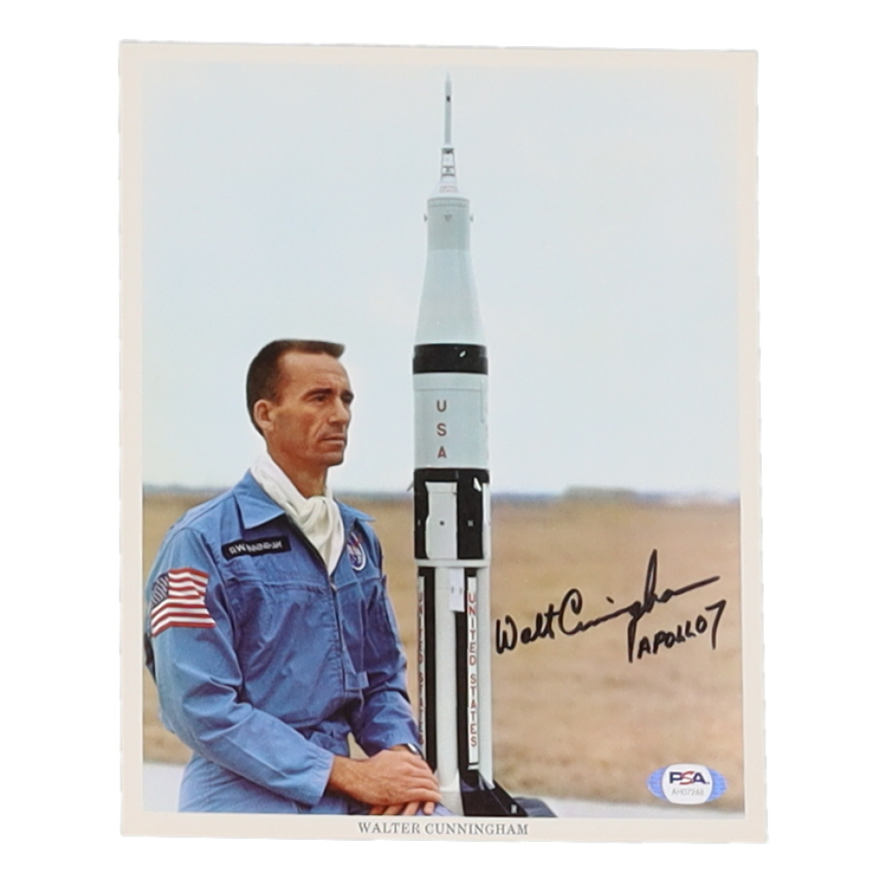 Walter Cunningham Signed Apollo 7 8x10 Photo Inscribed "Apollo 7" (PSA ...