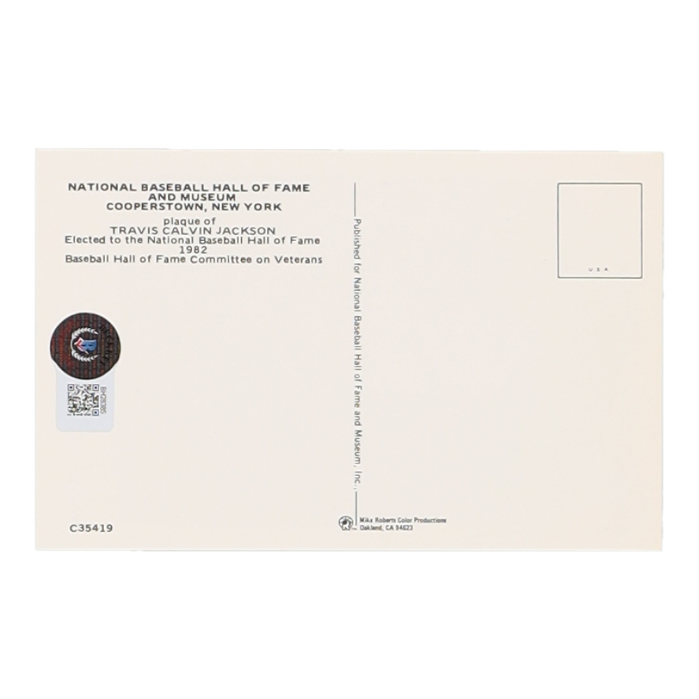 Travis Jackson Signed Hall of Fame Postcard (Beckett) | Pristine Auction