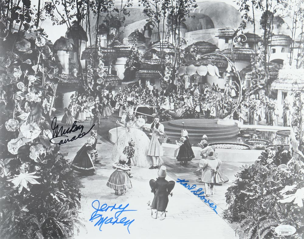 Jerry Maren, Mickey Carroll & Karl Slover Signed "The Wizard of Oz ...