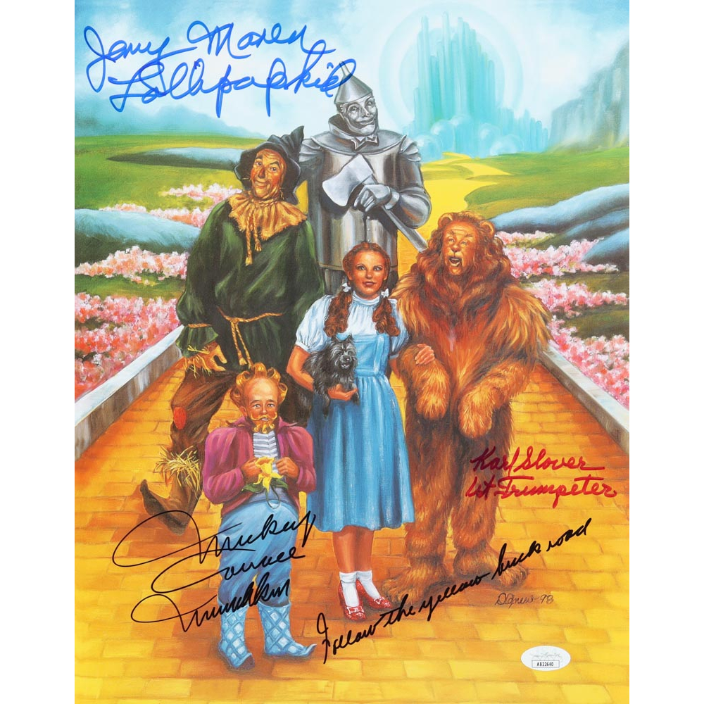 Jerry Maren, Karl Slover & Mickey Carroll Signed "Wizard of Oz" 11x14 ...