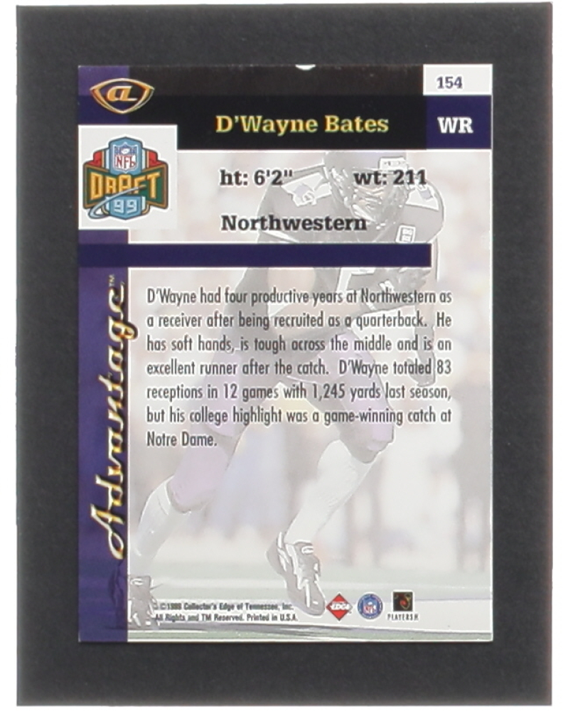 D'Wayne Bates 1999 Collector's Edge Advantage Rookie Autographs #154 ...