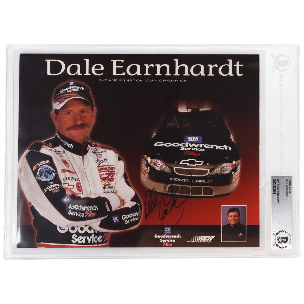 Dale Earnhardt Sr. Signed NASCAR 8x10 Promo Card (BAS) | Pristine Auction