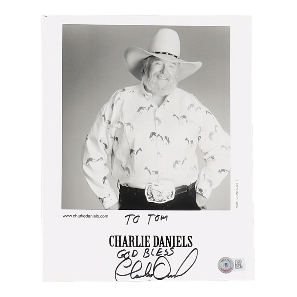 Charlie Daniels Signed 8x10 Photo Inscribed "God Bless" (Beckett ...