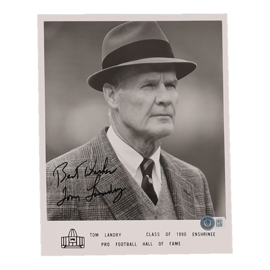 Tom Landry Signed 8x10 Photo Inscribed "Best Wishes" (Beckett ...