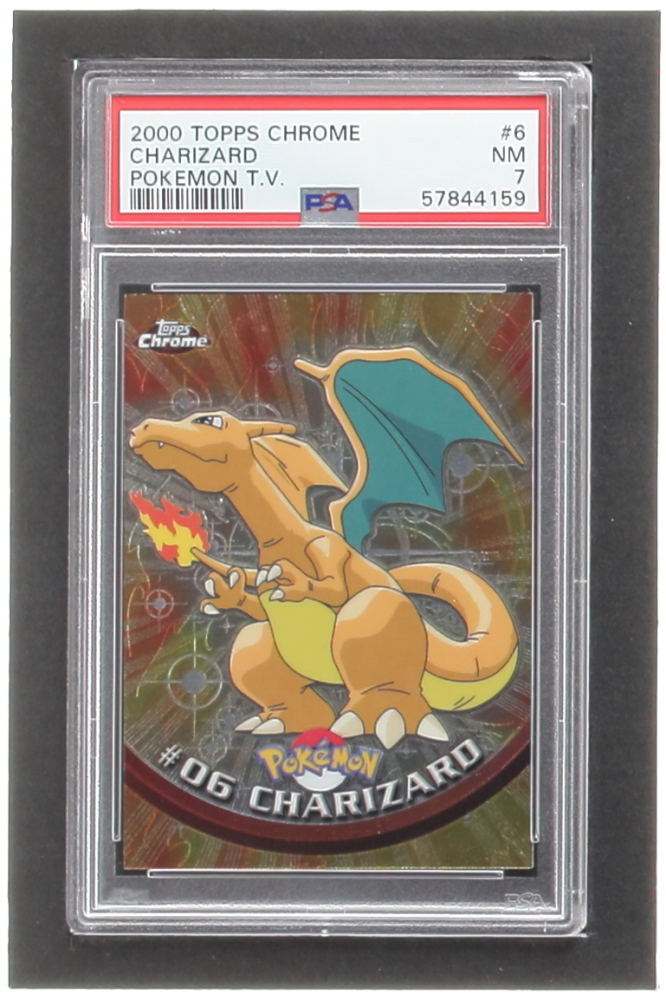 Charizard 2000 Topps Chrome Pokemon #6 Series 1 Holo Embossed Black ...