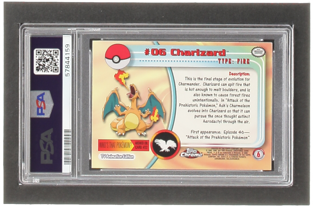 Charizard 2000 Topps Chrome Pokemon #6 Series 1 Holo Embossed Black ...