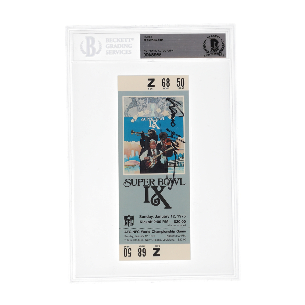 Franco Harris Signed Super Bowl IX Ticket (BGS) | Pristine Auction