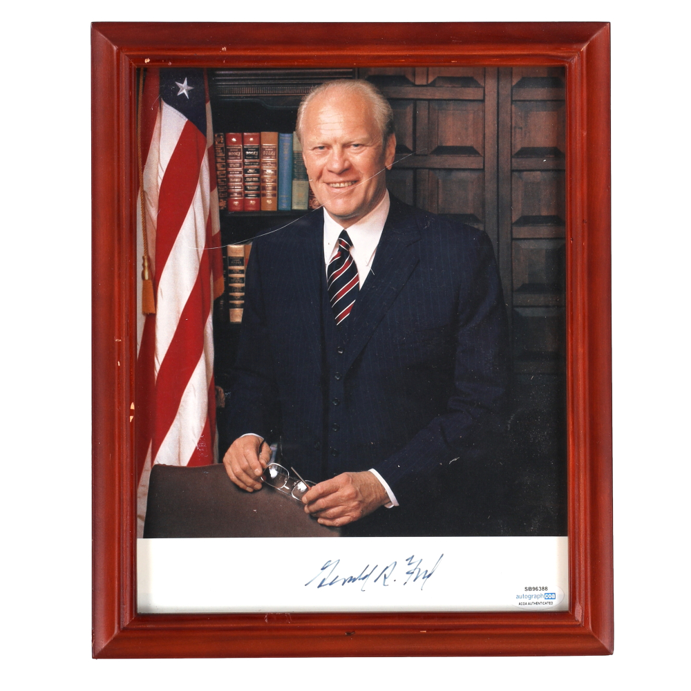Gerald R. Ford Signed Custom Framed Photo (ACOA) | Pristine Auction
