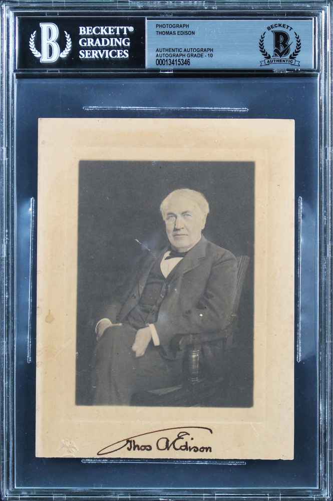 Thomas Edison Signed 4.65x6 Photo (BGS | Autograph Graded BGS 10 ...