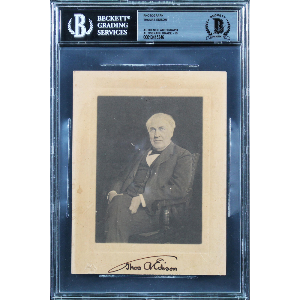 Thomas Edison Signed 4.65x6 Photo (BGS | Autograph Graded BGS 10 ...