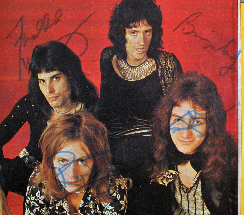 1993 Queen Magazine Signed By (4) With Freddie Mercury, Brian May ...