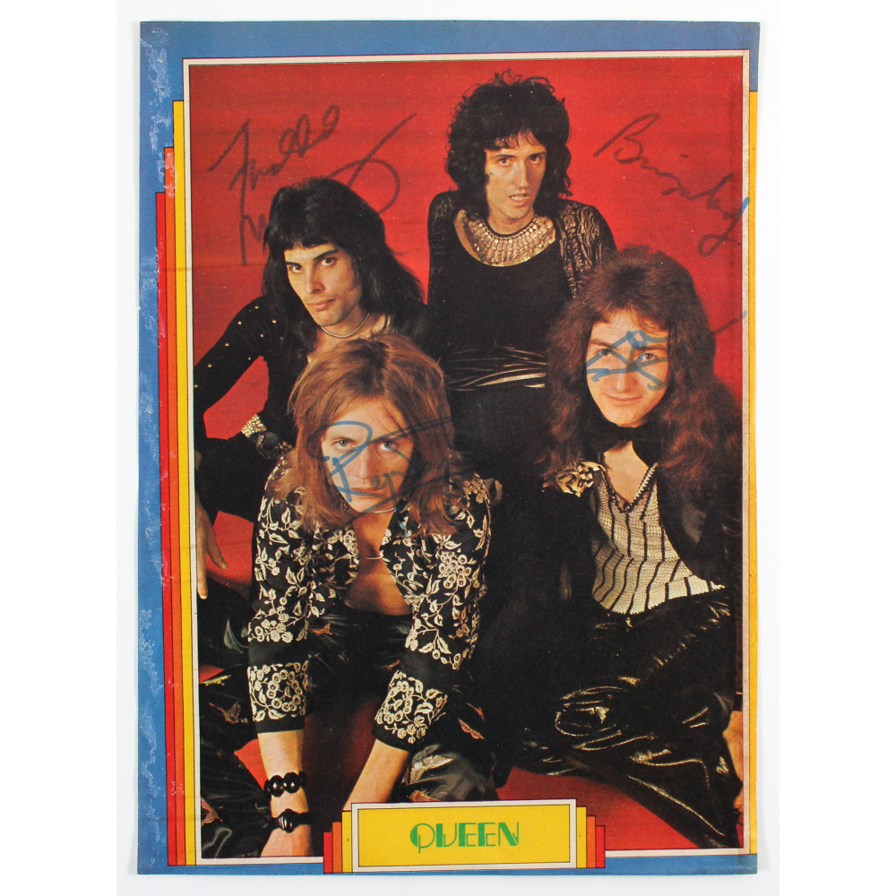 1993 Queen Magazine Signed By (4) With Freddie Mercury, Brian May ...