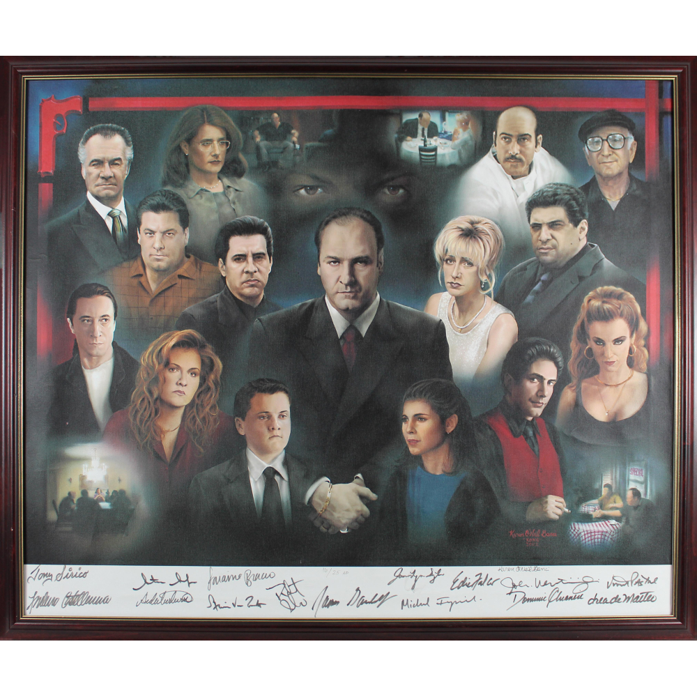 "The Sopranos" Custom Framed LE Canvas Display Signed By (15) With ...