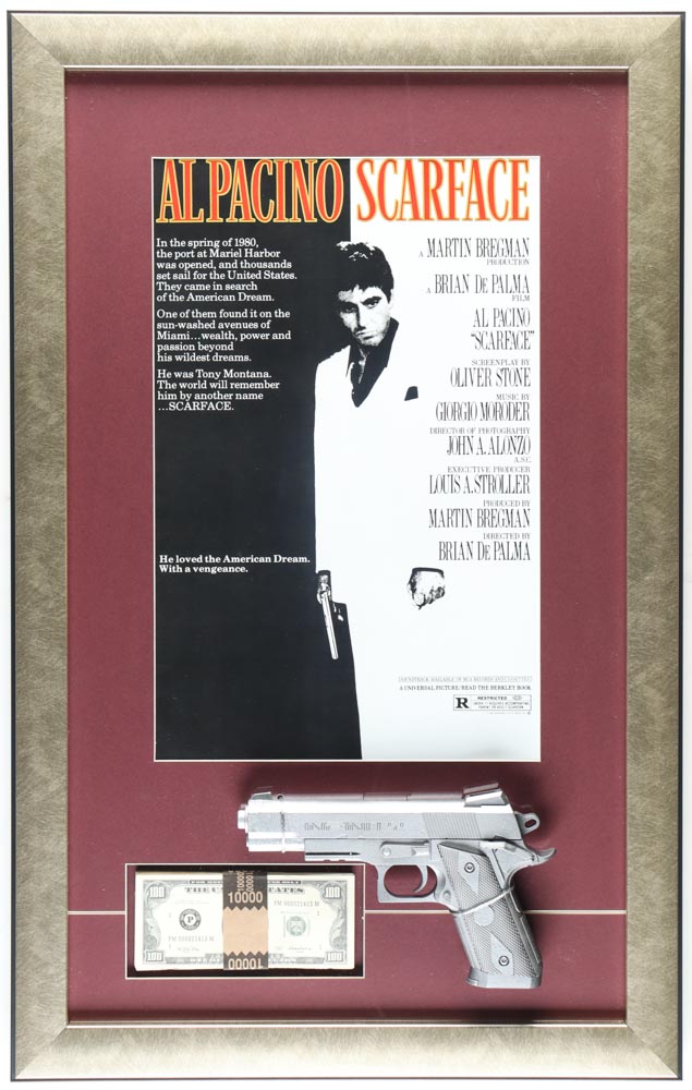 "Scarface" Custom Framed Movie Poster Display with Movie Prop Money ...