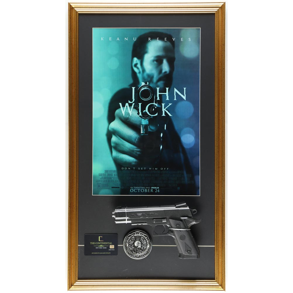 "John Wick" Custom Framed Movie Poster Display with Movie Prop Replica ...