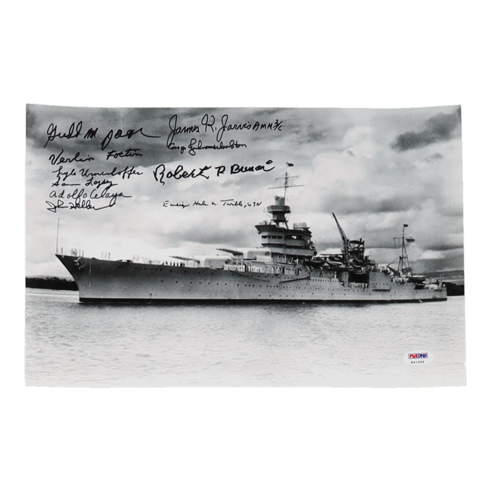 USS Indianapolis Survivors 9x14 Photo Signed by (10) with Gerald Poor ...