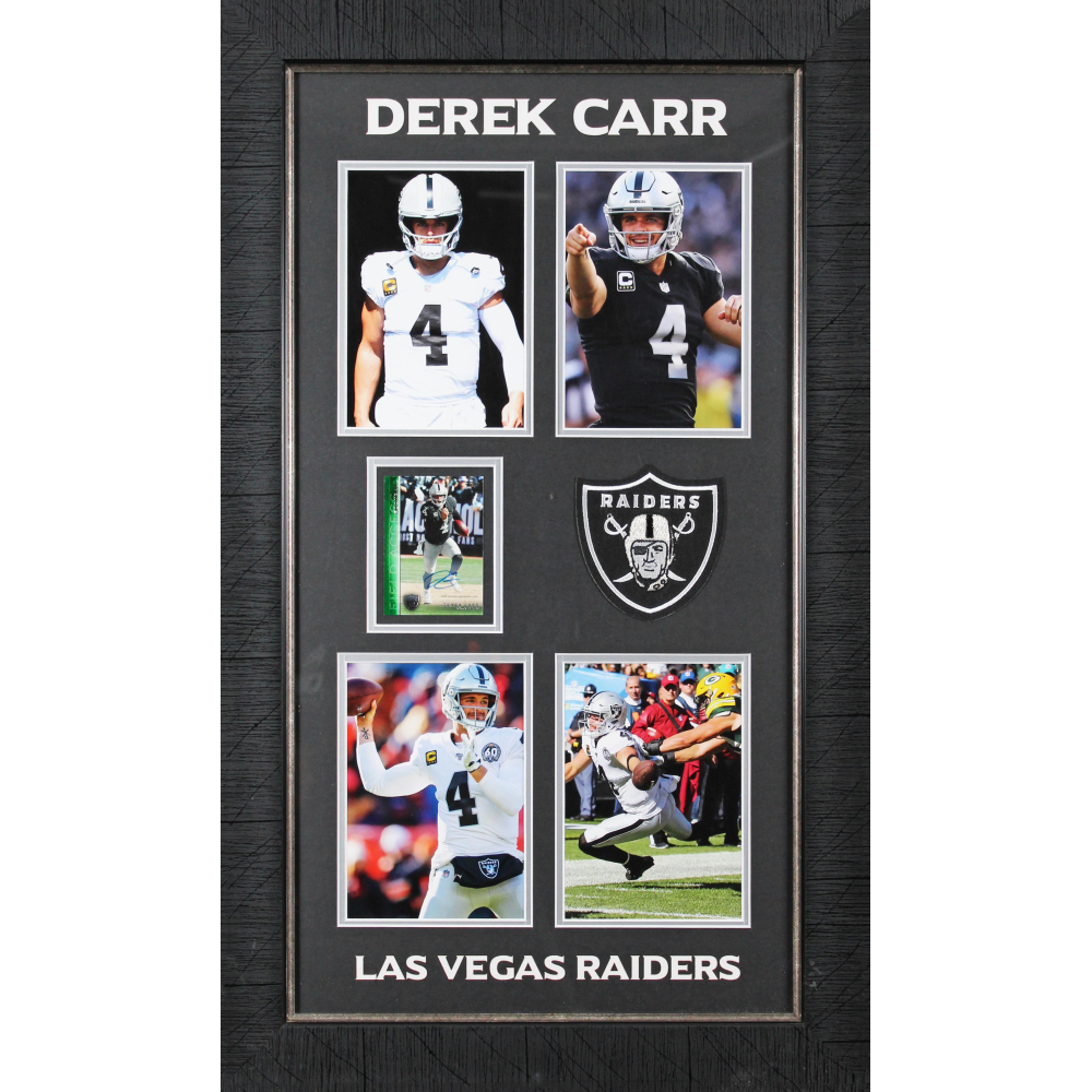 Derek Carr Raiders Custom Framed Card Display | Pristine Auction