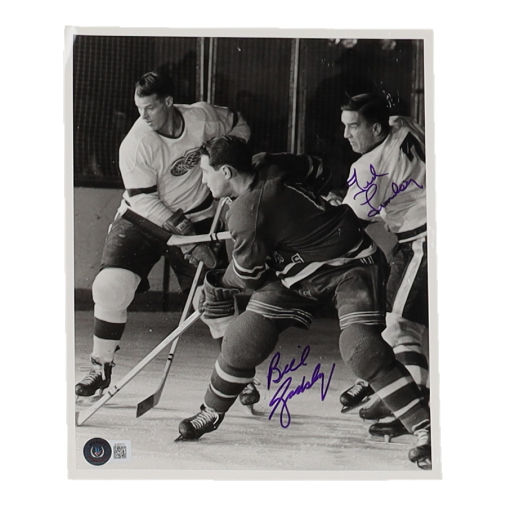 Ted Lindsay & Bill Gadsby Signed 8x10 Photo (Beckett) | Pristine Auction