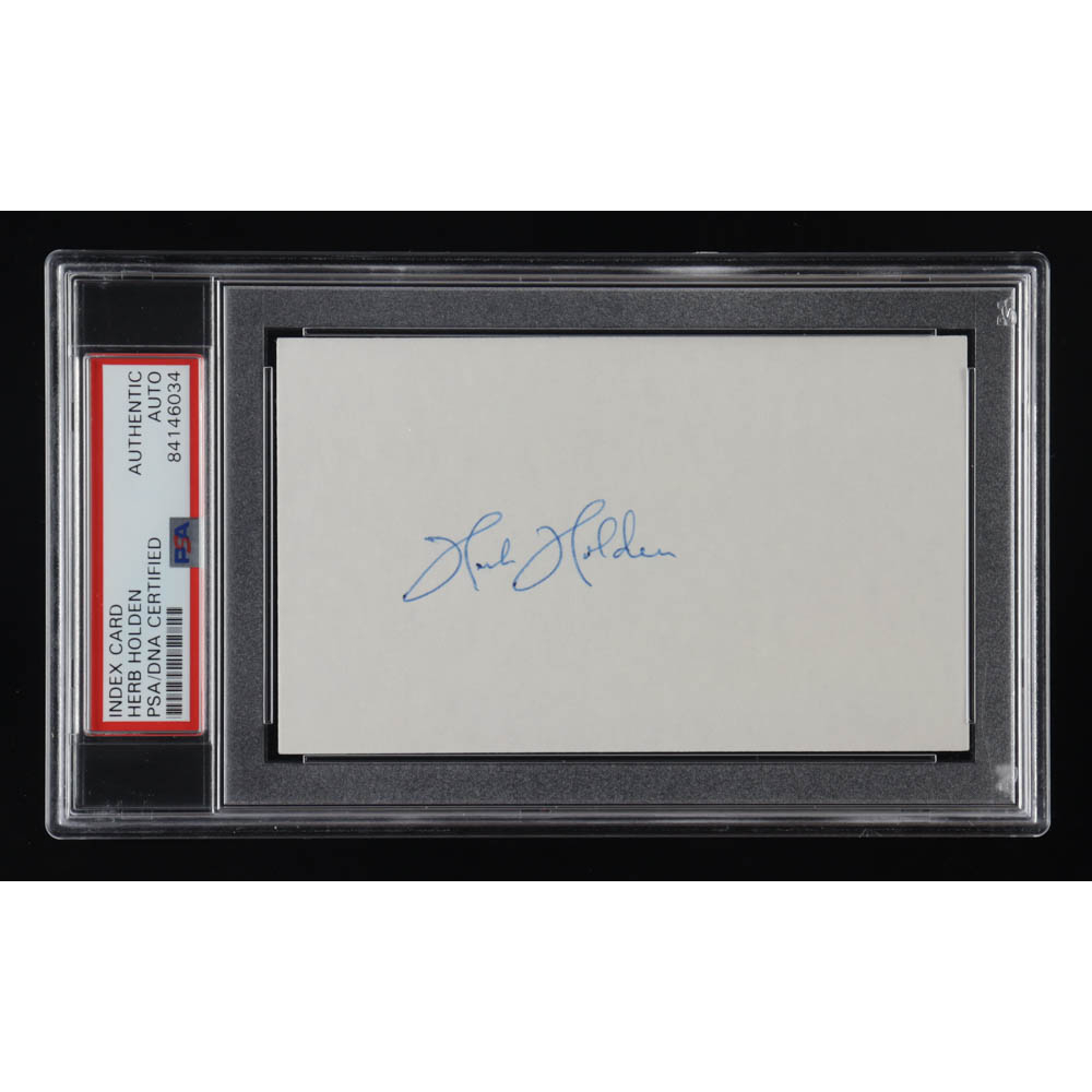 Herbert Holden Signed Index Card (PSA) | Pristine Auction