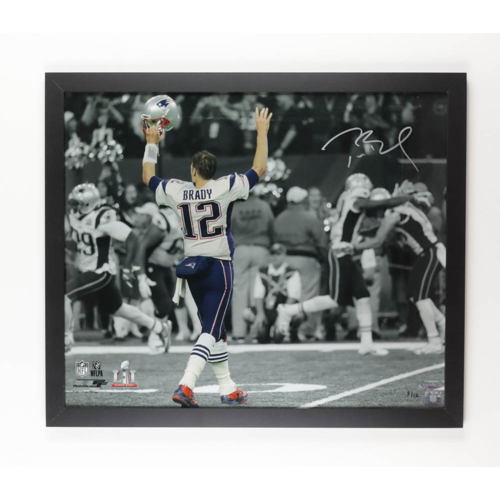 Tom Brady Signed LE Patriots Custom Framed Photo Display (Steiner ...