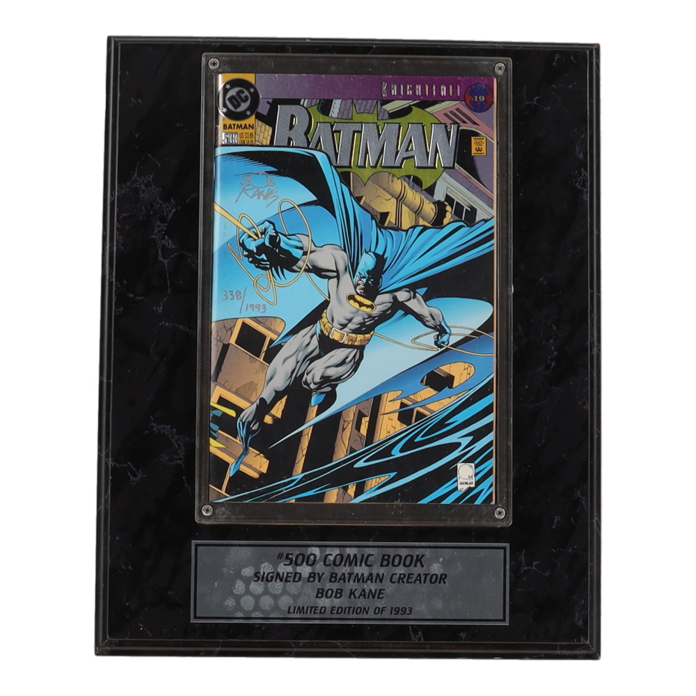 Bob Kane Signed "Batman" #500 DC Comic Book LE 12x15 Plaque #338/1993 ...