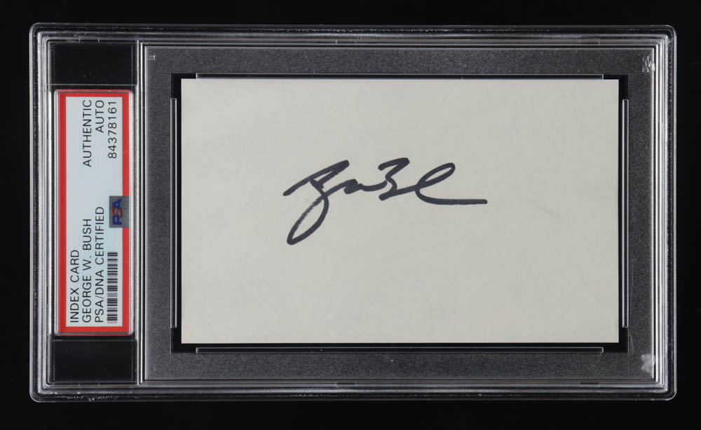 George W. Bush Signed 3x5 Cut (PSA) | Pristine Auction