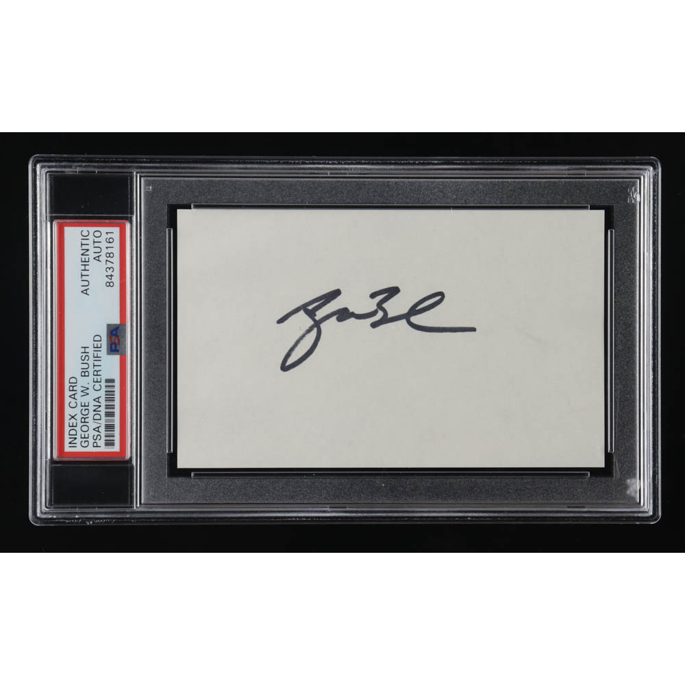George W. Bush Signed 3x5 Cut (PSA) | Pristine Auction