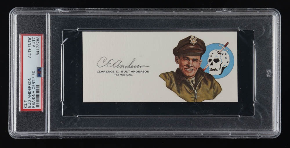 Bud Anderson Signed 2x5 Cut (PSA) | Pristine Auction