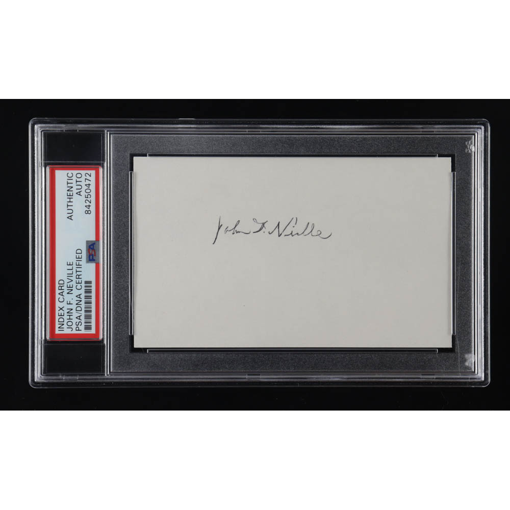 John F. Neville Signed Index Card (PSA) | Pristine Auction