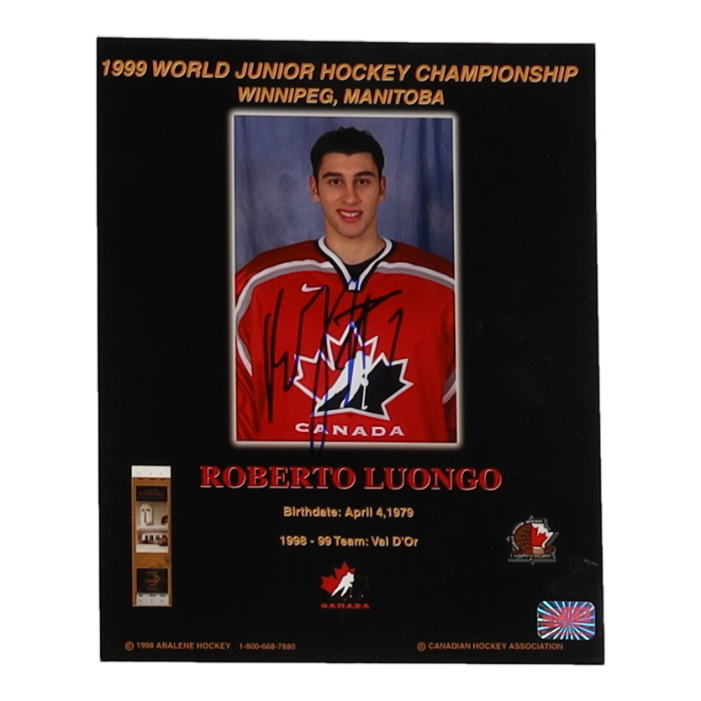 Roberto Luongo Signed Team Canada 8x10 Photo (YSMS) | Pristine Auction