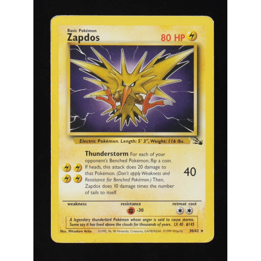 Zapdos Pokemon 1999 Fossil #30 | Pristine Auction