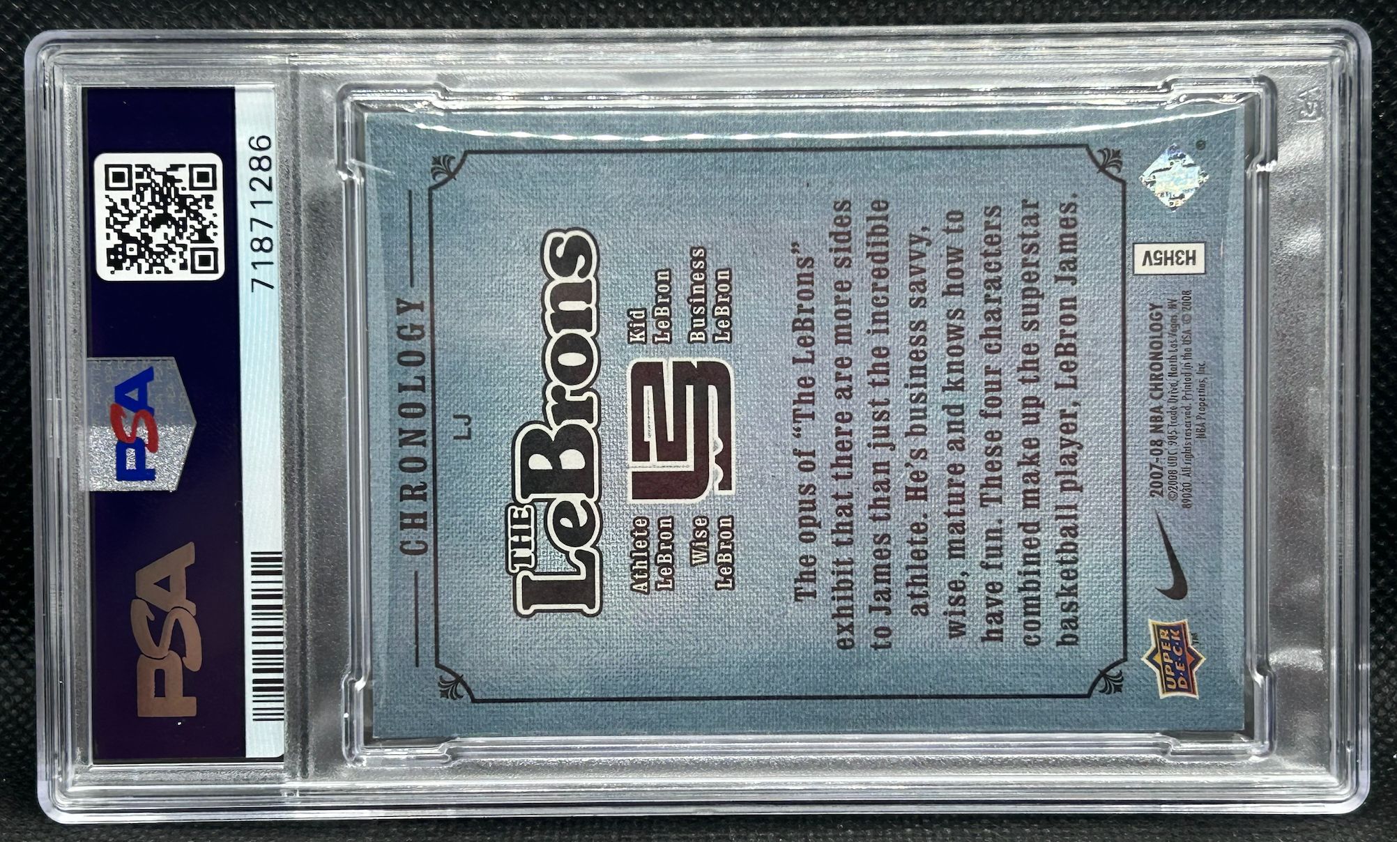 LeBron James 2007-08 Chronology The LeBrons #LJ / Blue Border (PSA 8 ...