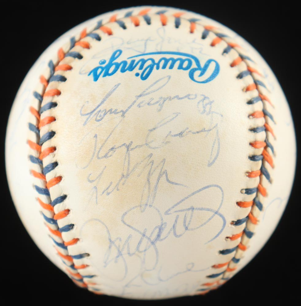 1992 All-Star Game Logo Baseball Signed By (28) with Tony Gwynn, Ozzie Smith, Bob Cox, Lee Smith ...