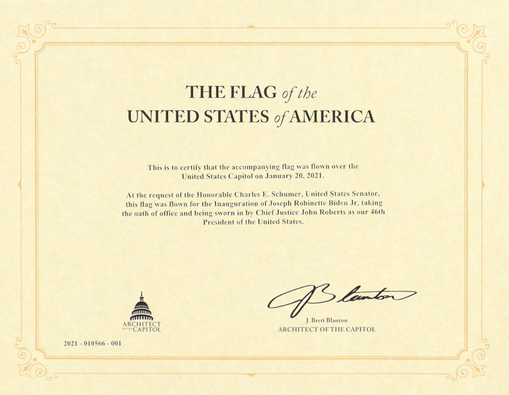 American Flag Flown Over the Capitol for the Inauguration of President ...