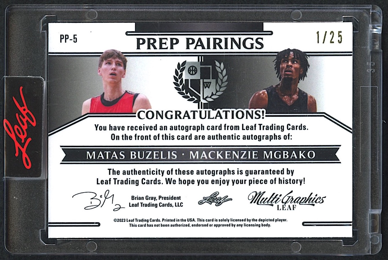 Matas Buzelis / Mackenzie Mgbako 2022-23 Leaf MultiGraphics Prep ...