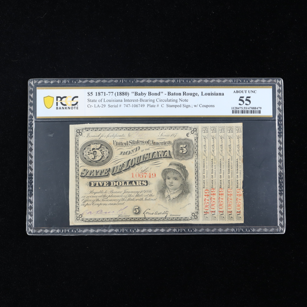1871-77 (1880) "Baby Bond - Baton Rouge, Louisiana US Interest-Bearing ...
