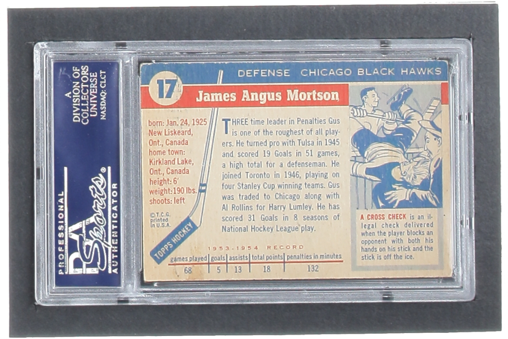 Gus Mortson Signed 1954-55 Topps #17 (PSA) | Pristine Auction