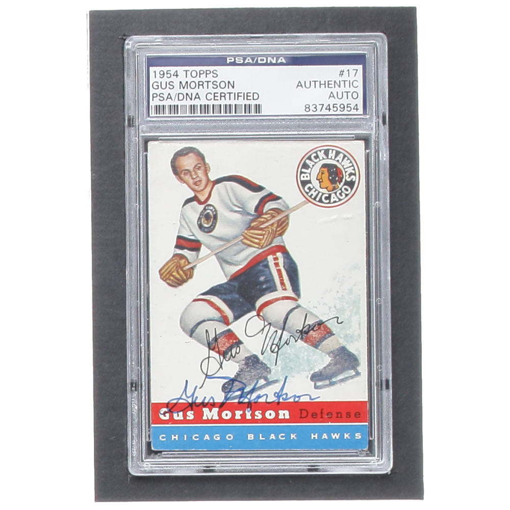 Gus Mortson Signed 1954-55 Topps #17 (PSA) | Pristine Auction