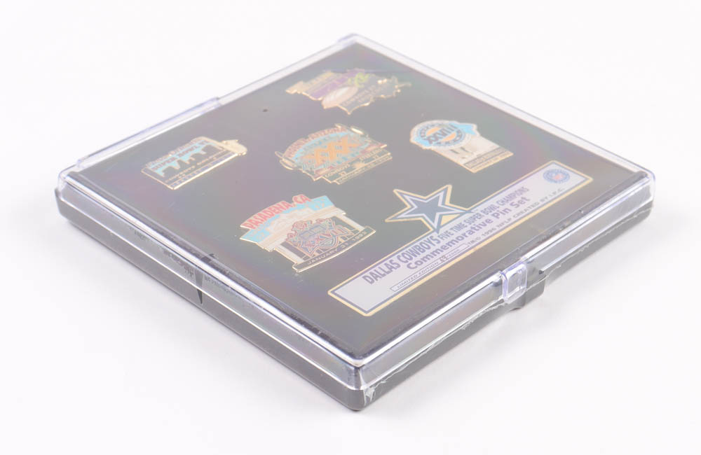 Cowboys LE Super Bowl Commemorative Set of (5) Pins with Display Case ...