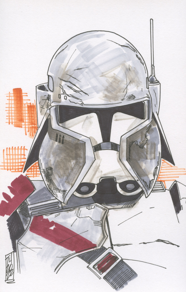 Clone Commander Bacara | Star Wars - Signed ORIGINAL Drawing by Tom Hodges (1/1) | Pristine Auction