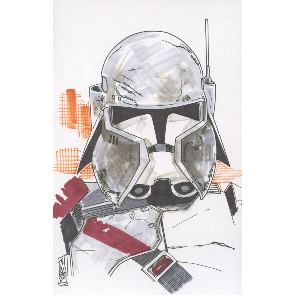 Clone Commander Bacara | Star Wars - Signed ORIGINAL Drawing by Tom ...