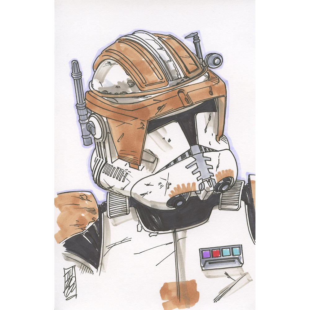 Clone Commander Cody | Star Wars - Signed ORIGINAL Drawing by Tom ...
