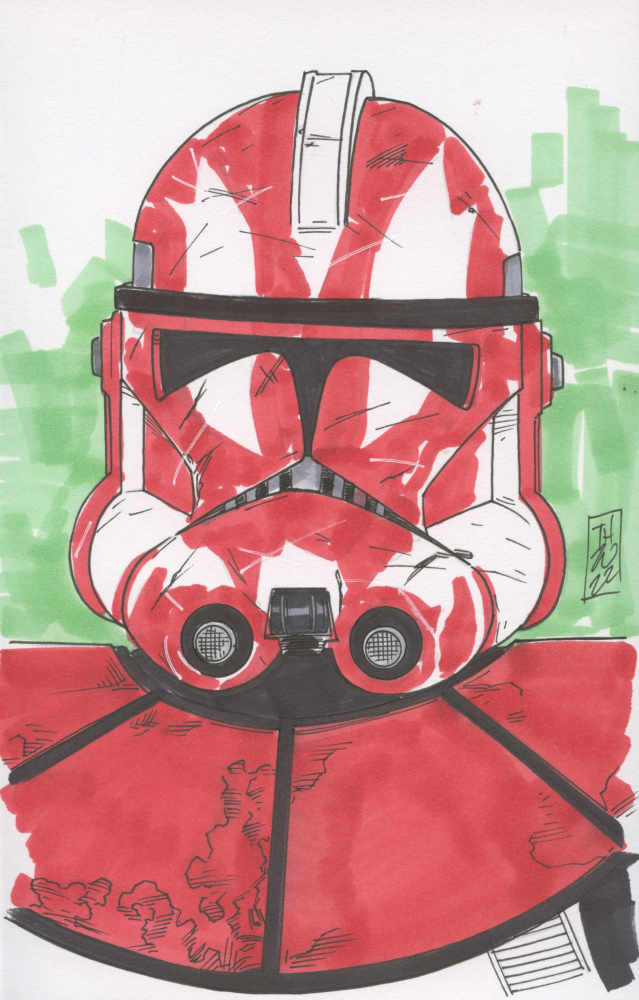 Clone Commander Ganch | Star Wars - Signed ORIGINAL Drawing by Tom ...