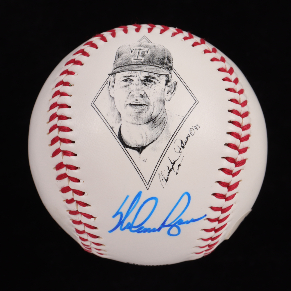 Nolan Ryan Signed Commemorative Logo Baseball With Display Case (PSA) | Pristine Auction