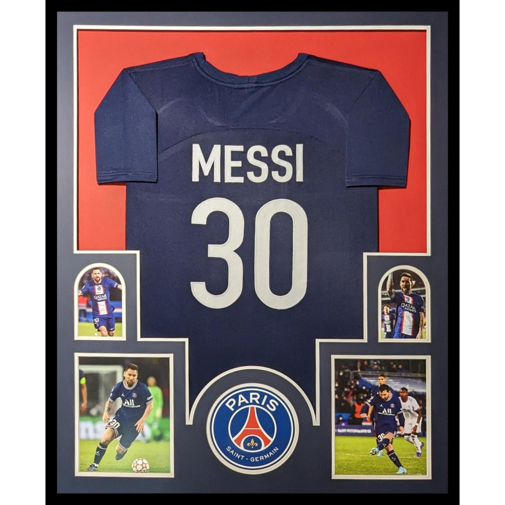 Leo Messi 34x42 Custom Framed Jersey Display | Pristine Auction