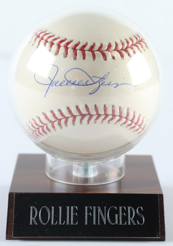 Rollie Fingers Signed OML Baseball with Display Case (Mounted Memories ...