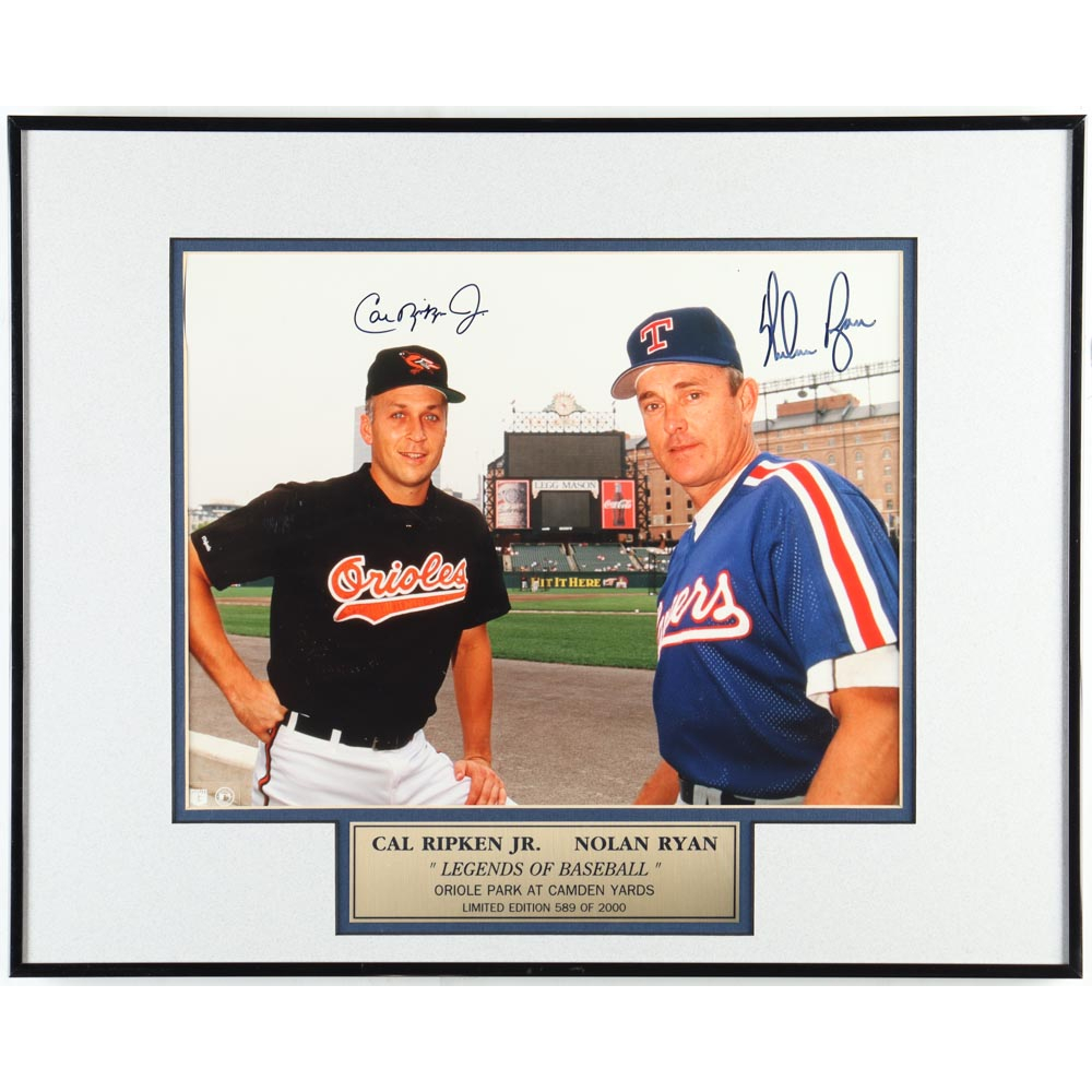 Cal Ripken Jr. & Nolan Ryan Signed Custom Framed Matted Photo Display (Beckett) | Pristine Auction