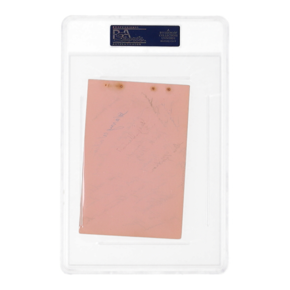 Hockey Old Timers 4x6 Album Page Signed By (19) Syl Apps, Harry Watson ...