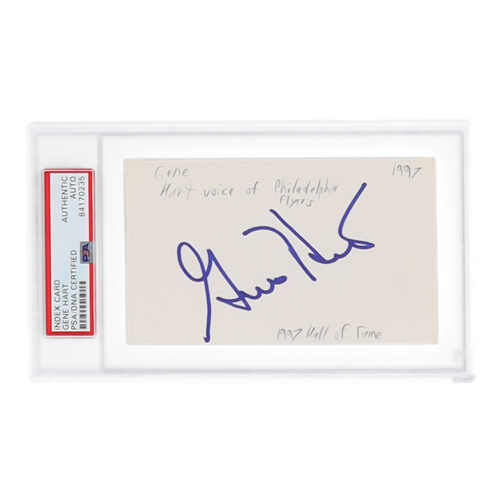 Gene Hart Signed Index Card (PSA) | Pristine Auction